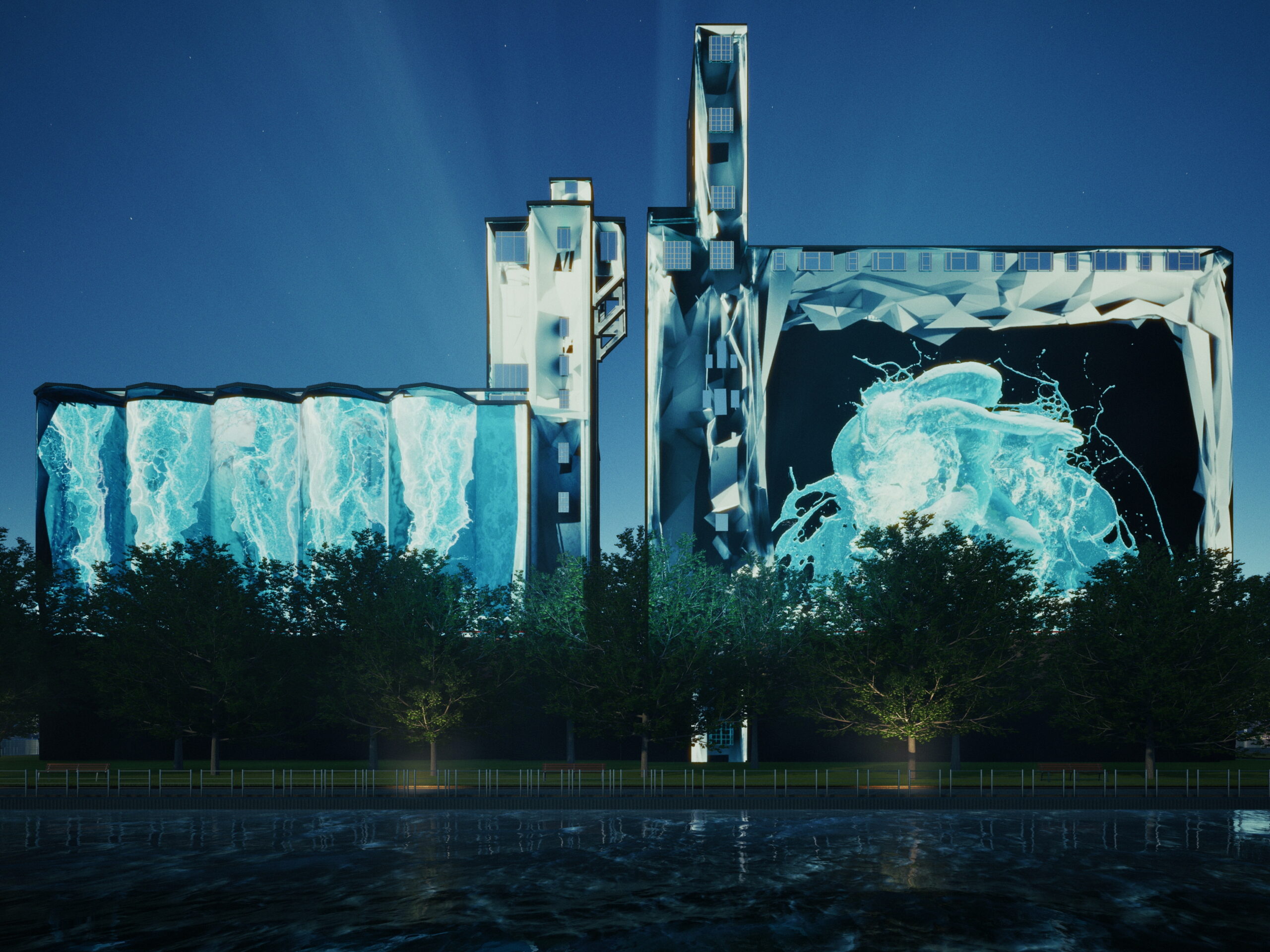 Silo Projection - Water/Fall Festival